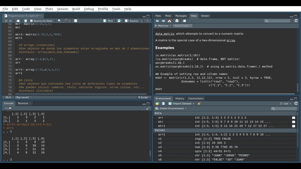 Curso de programación R Studio Capitulo 1, Variables y Tipos de Datos ...