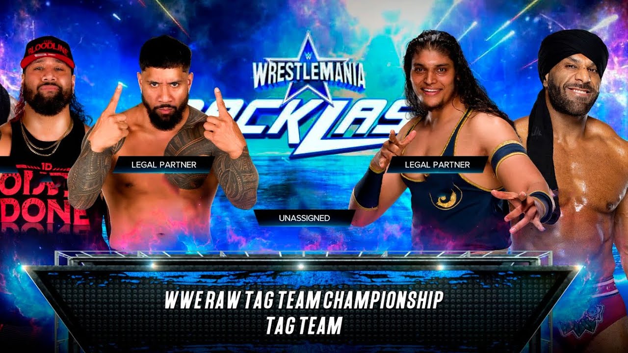 WWE Raw Tag Team Championship - Jey Uso, Jimmy Uso VS Shanky, Jinder ...