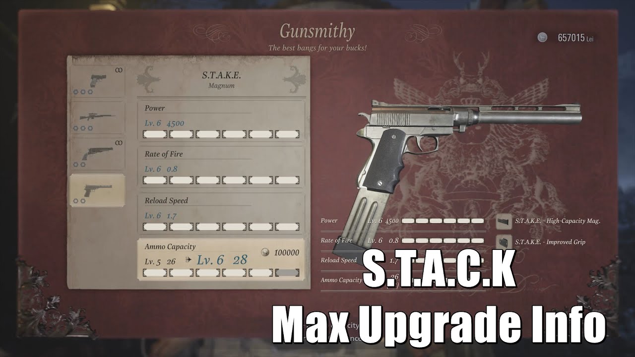 STAKE Magnum Gun All Stat Upgrades and How Many Lei Cost Full ...