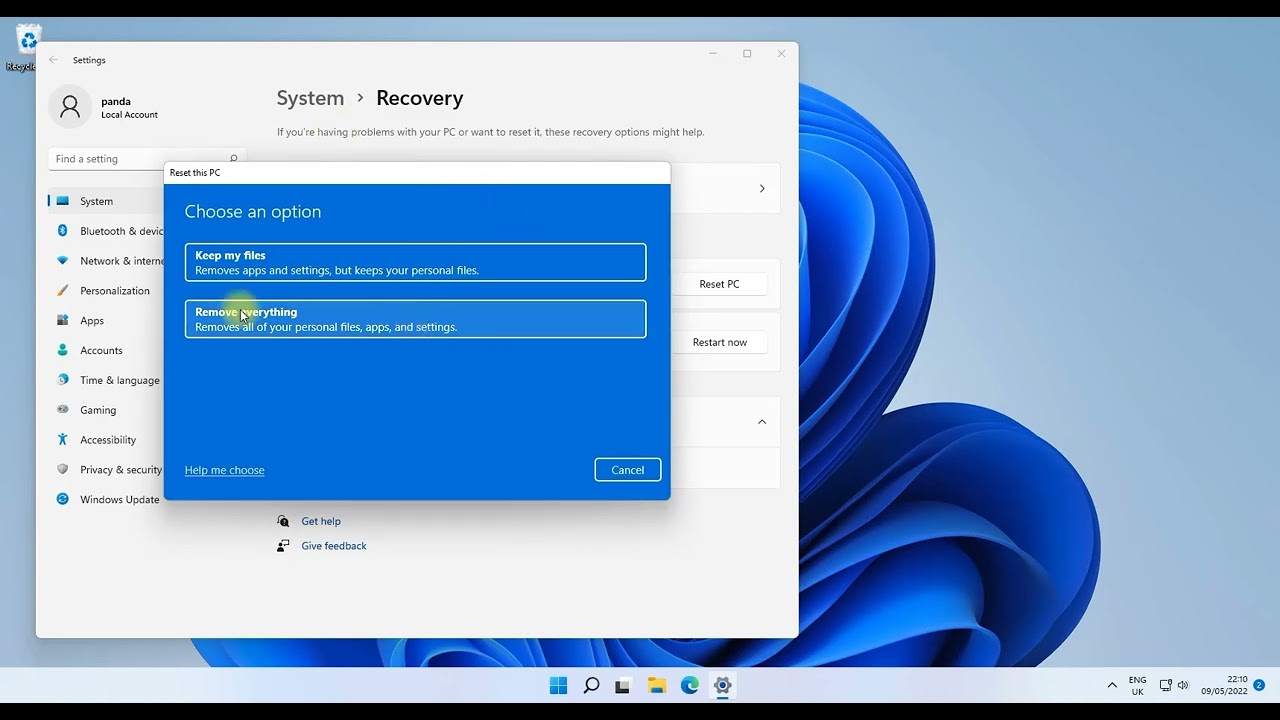 Reset Windows 11 - Khôi phục windows 11 về trạng thái ban đầu - YouTube