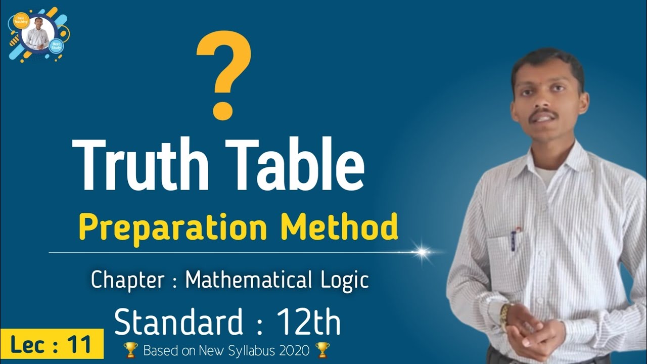 Truth Table Preparation method, Examples,Mathematical logic Chapter ...