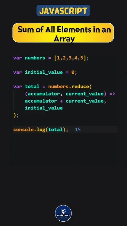How to find the sum of all elements of a given array in #javascript ? #coding #programming - YouTube