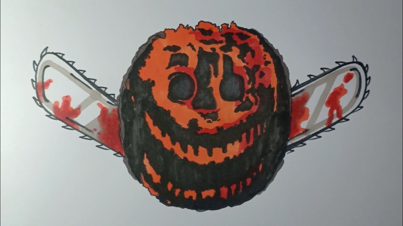 How To Draw RUSH Chainsaw Man In DOORS ROBLOX - YouTube