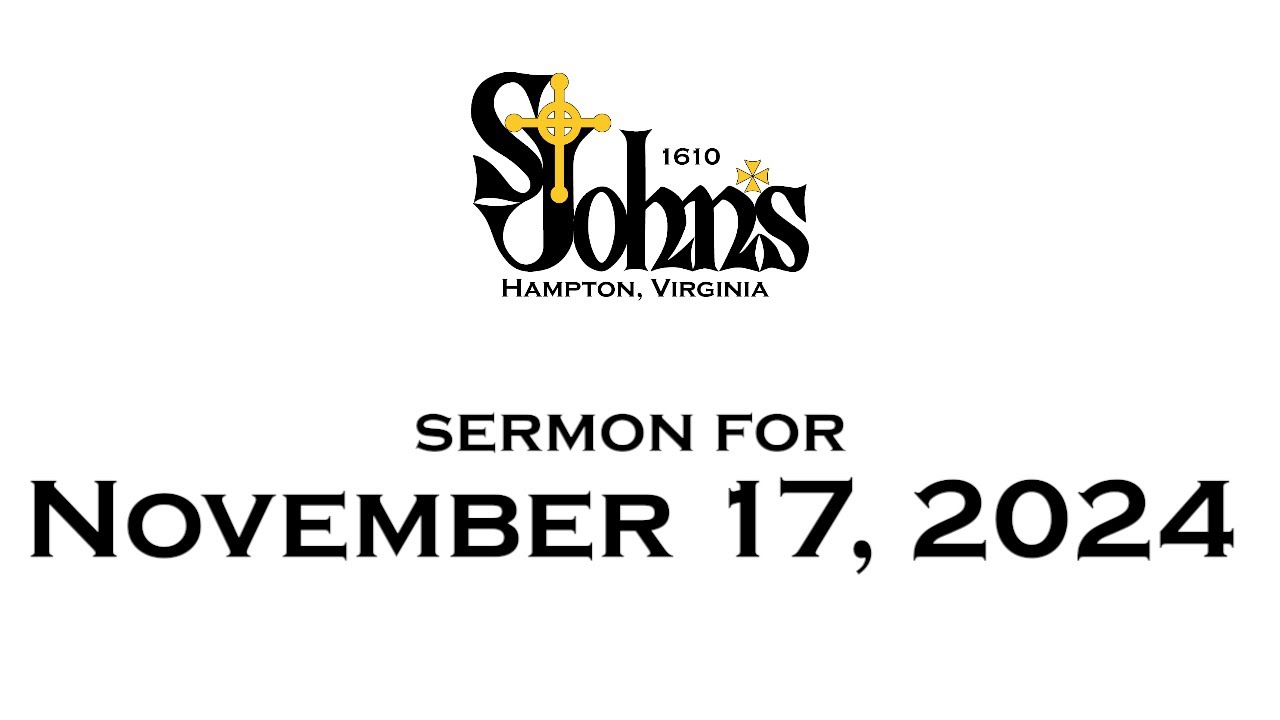 Sunday Sermon for November 17, 2024 - YouTube