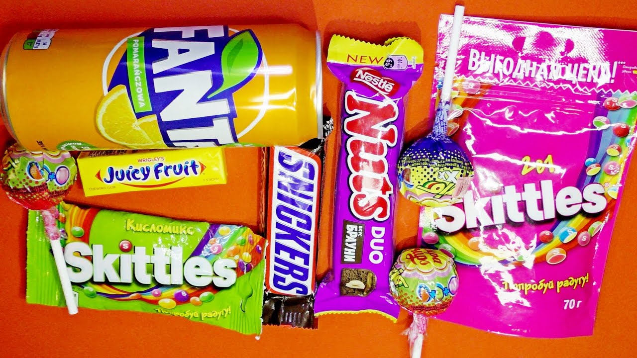 🥯 Unpacking Candies ASMR 🍫 Unpacking Skittles, Chupa Chups, Nuts ...