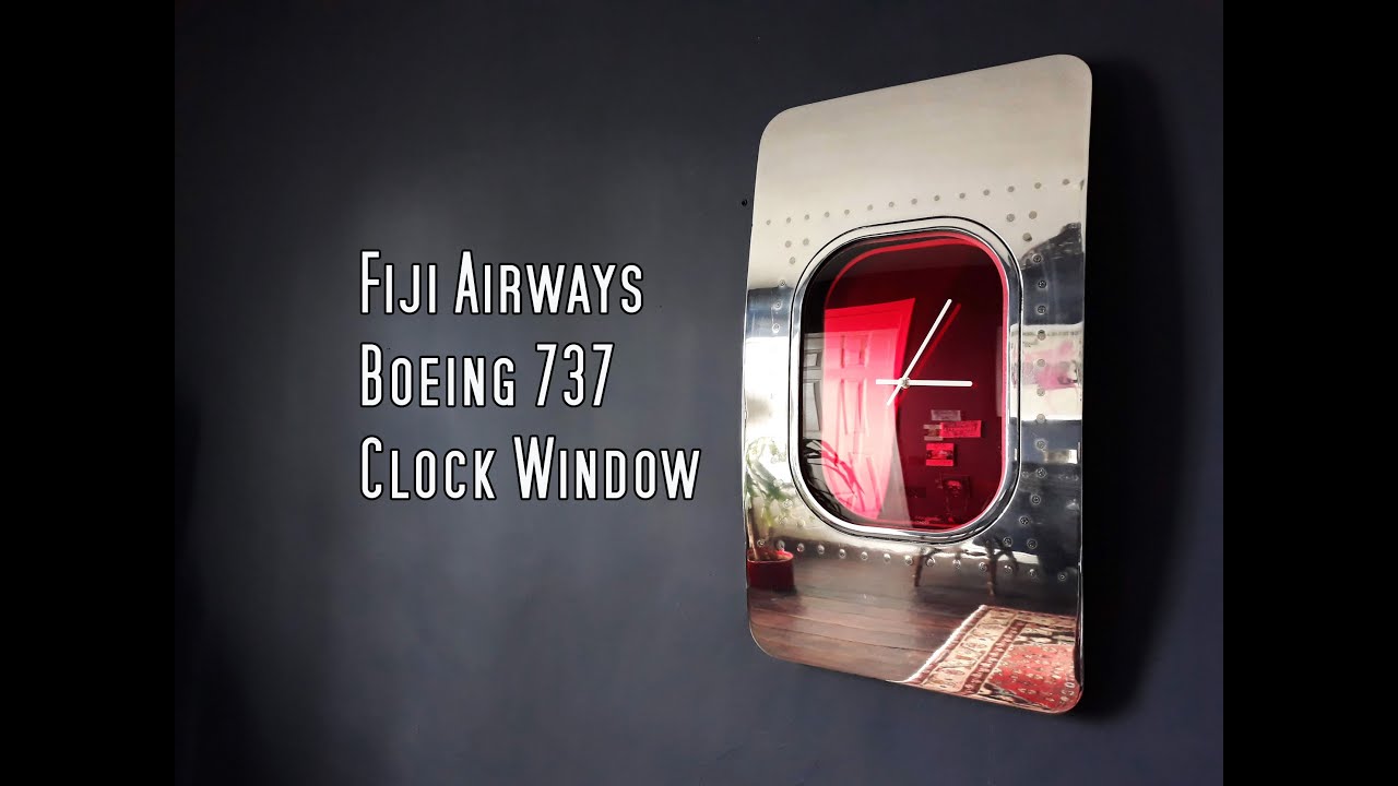 Stripped/polished Boeing 737 Window Fuselage section wall clock art ...