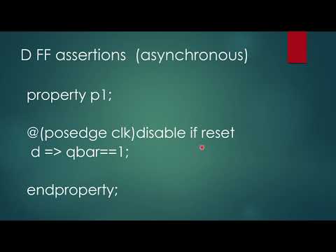 DFF ASYN ASSERTIONS IN SYSTEM VERILOG #SV #vlsi #UVM - YouTube