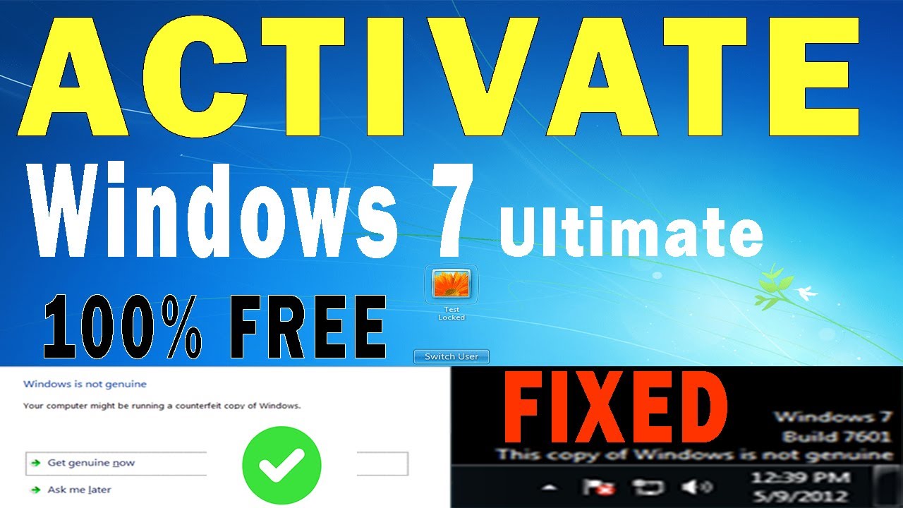 How to Fix Windows 7 Ultimate not Genuine || 100% FREE - YouTube