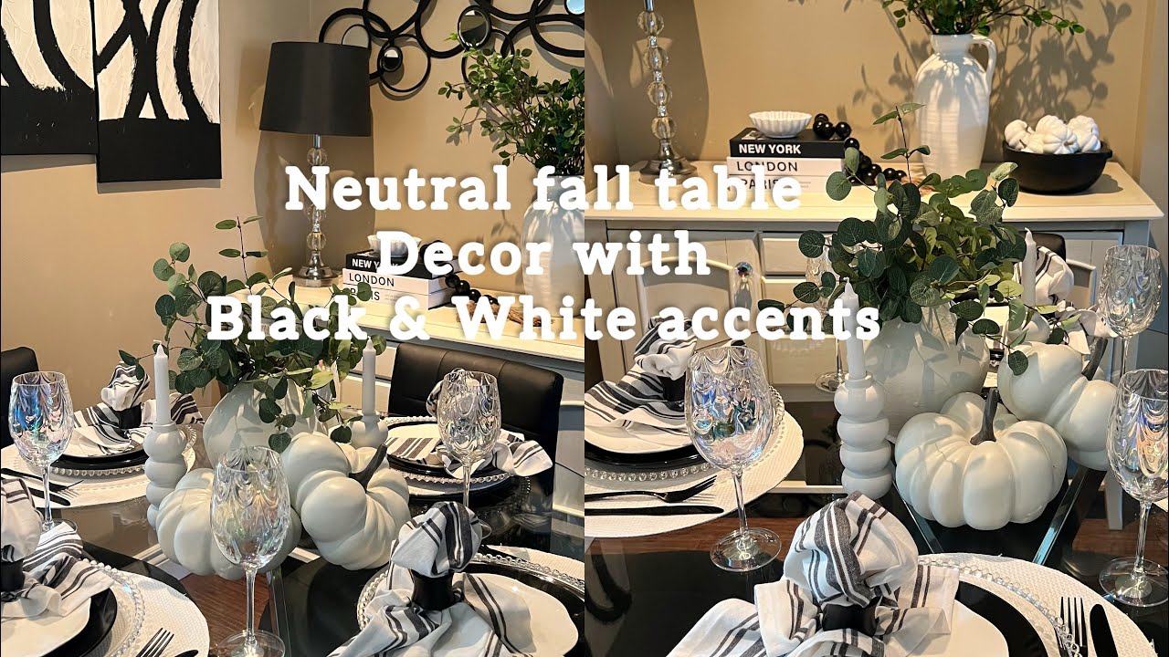 NEW:(FALL DECOR SERIES) MONDAY FALL TABLESCAPE/ FALL NEUTRAL BLACK ...