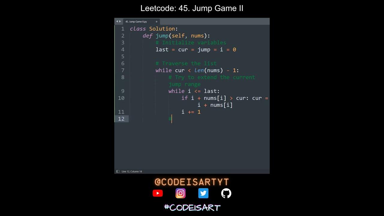 Leetcode 45. Jump Game II in Python | Python Leetcode | Python Coding Tutorial | Python Coding ...
