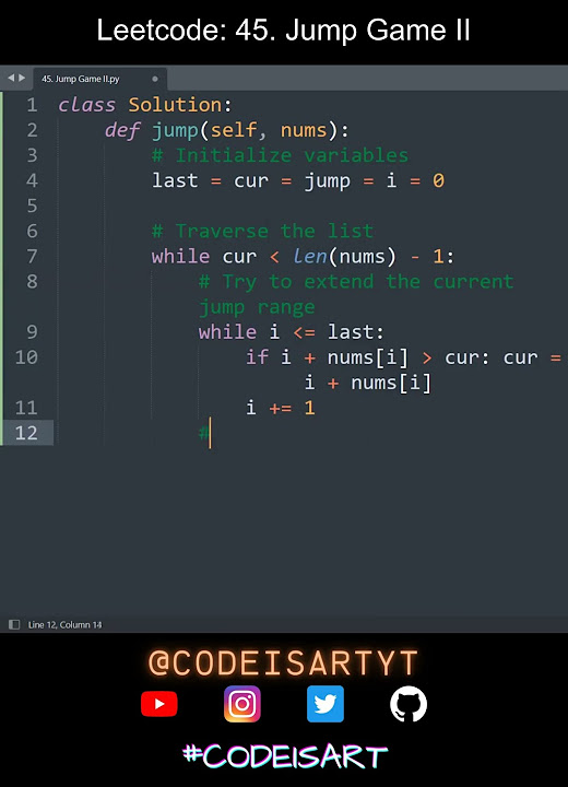 Leetcode 45 Jump Game Ii In Python Python Leetcode Python Coding 3529