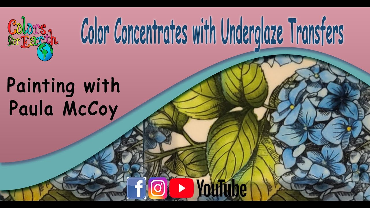 Color Concentrates with Underglaze Transfers - YouTube