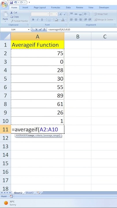 How to use Averageif formula | Excel Tips & Tricks #shorts - YouTube