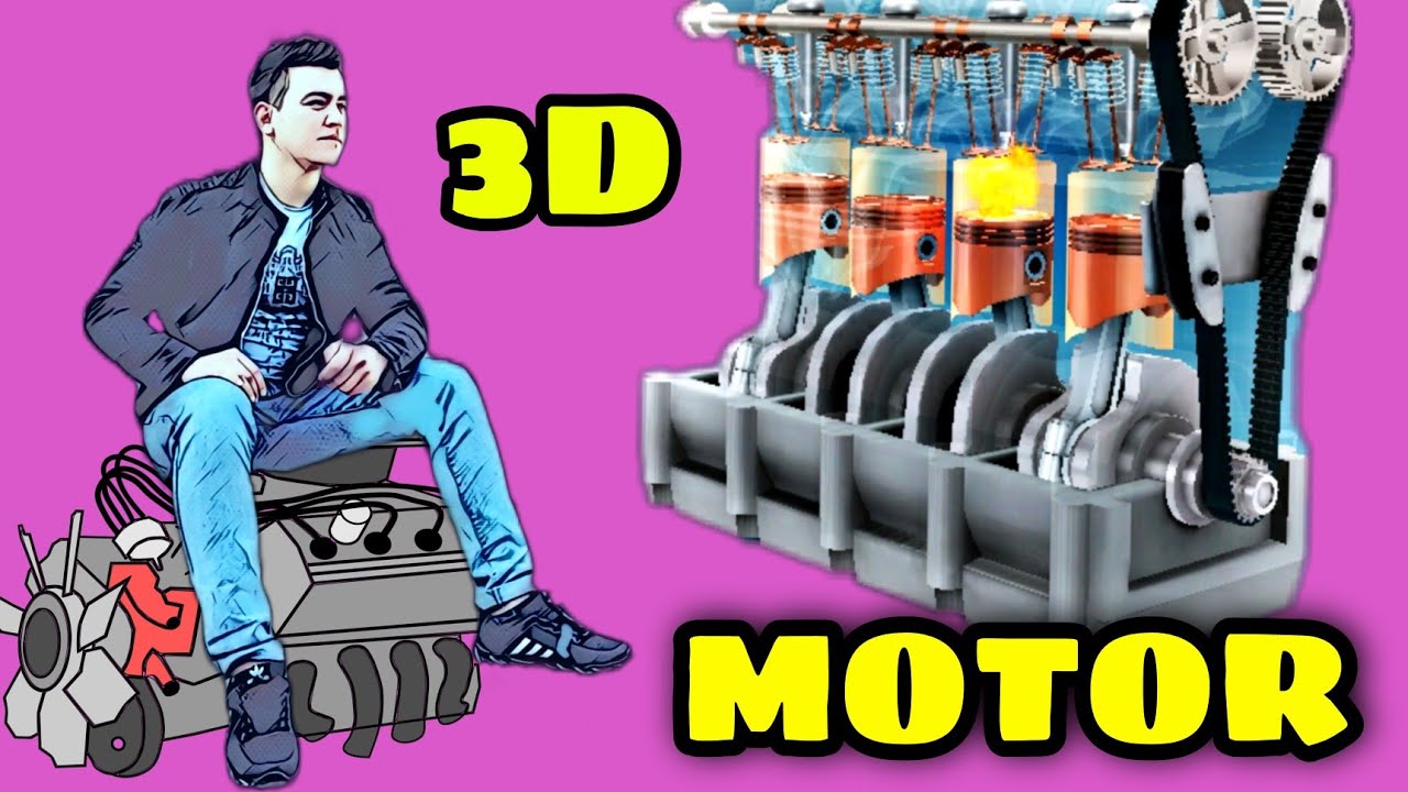 Ichki Yonuv Dvigateli | Moshina motori 3d | Motor ishlashi #3dmodel ...