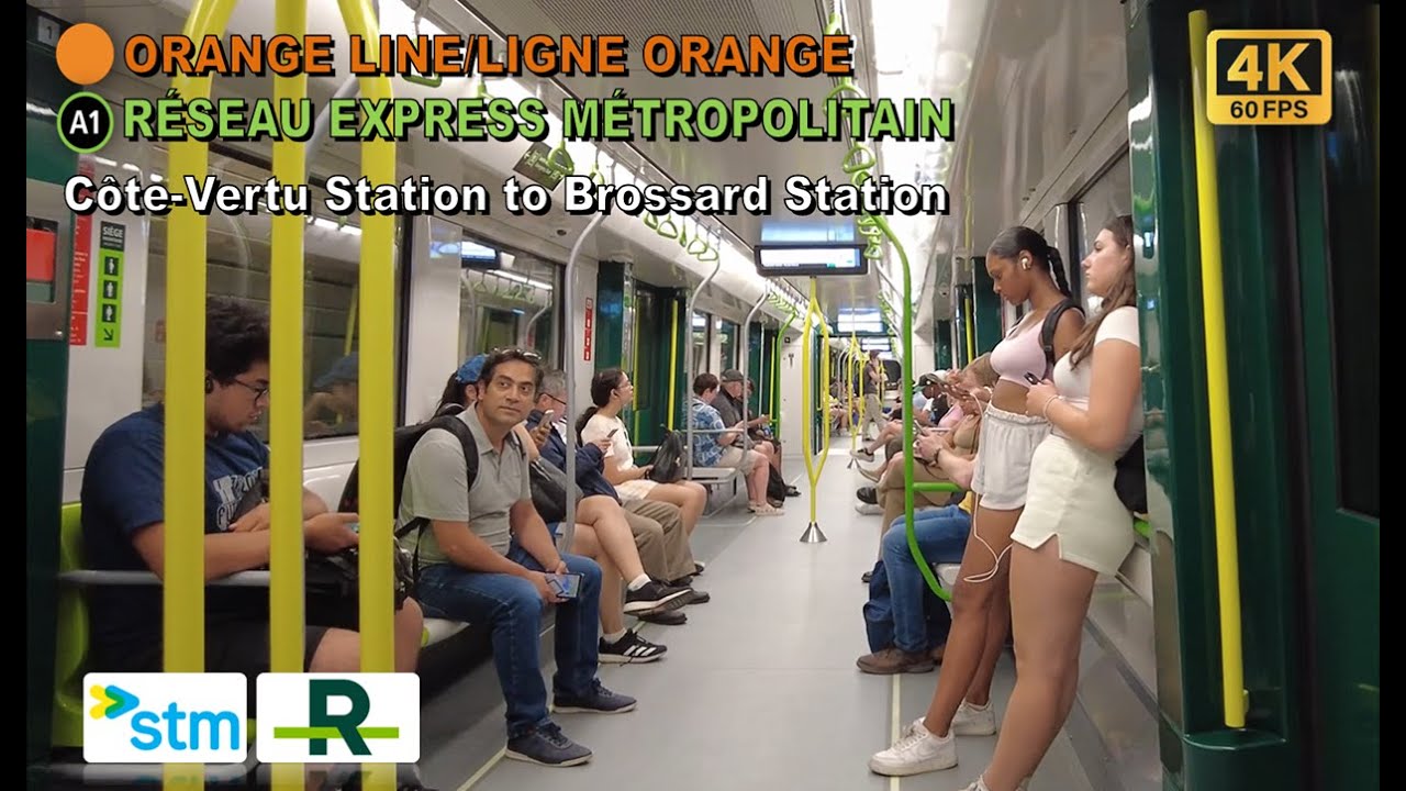 Montreal Metro & REM POV Walk: Côte-Vertu Station to Brossard Station ...