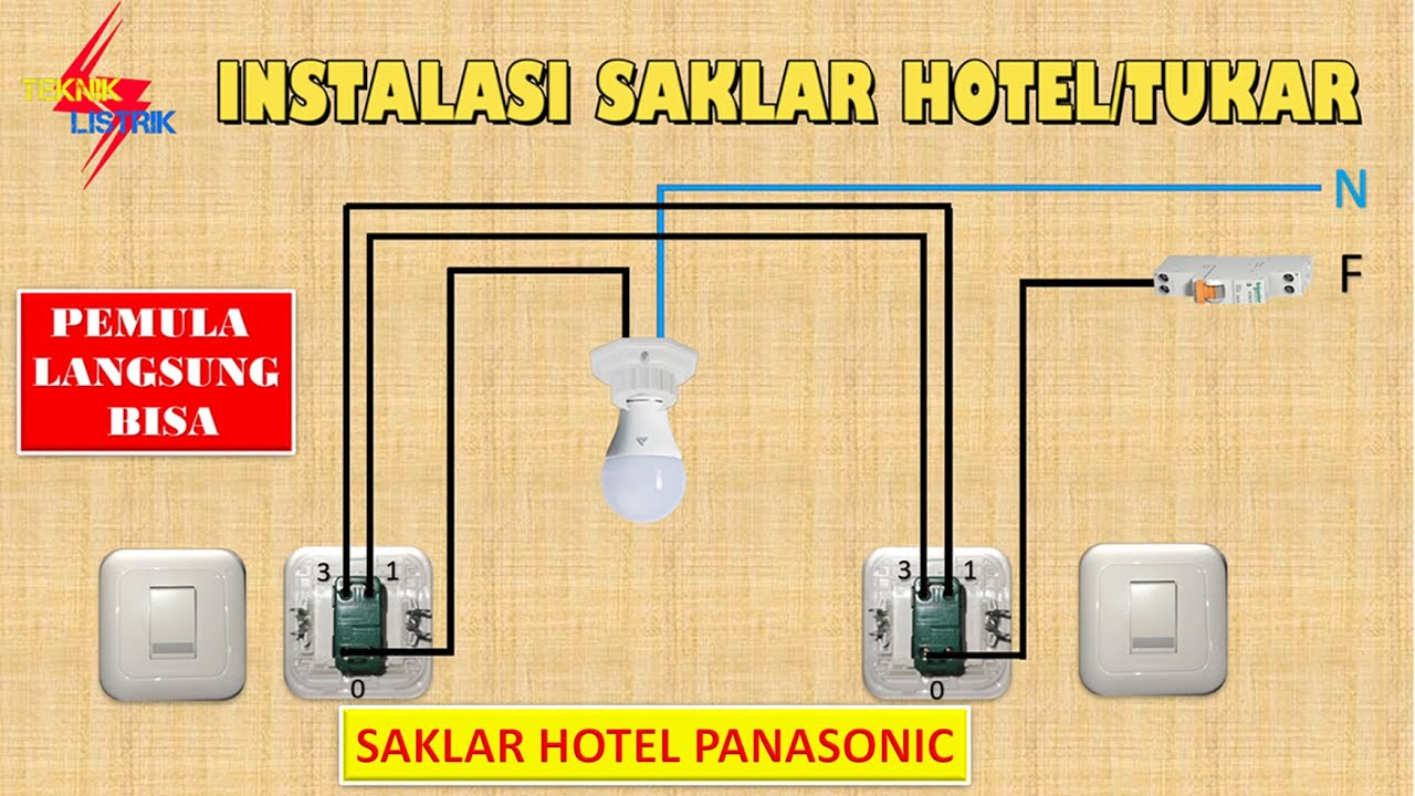 Cara Pemasangan Kabel di Saklar Hotel/Tukar secara Simulasi - YouTube