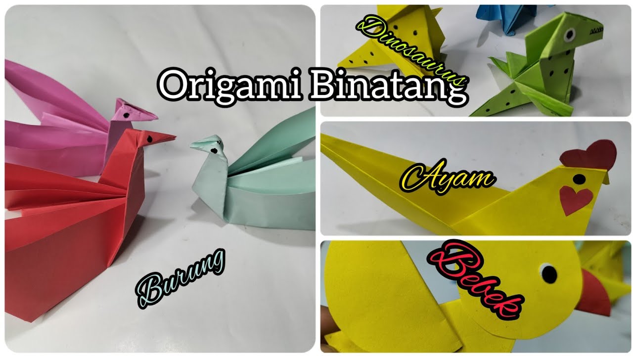 Cara Melipat Kertas Origami Tema Binatang - YouTube