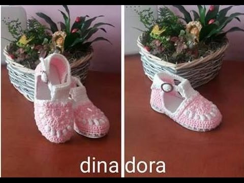 Sandale crosetate pentru fetite - YouTube