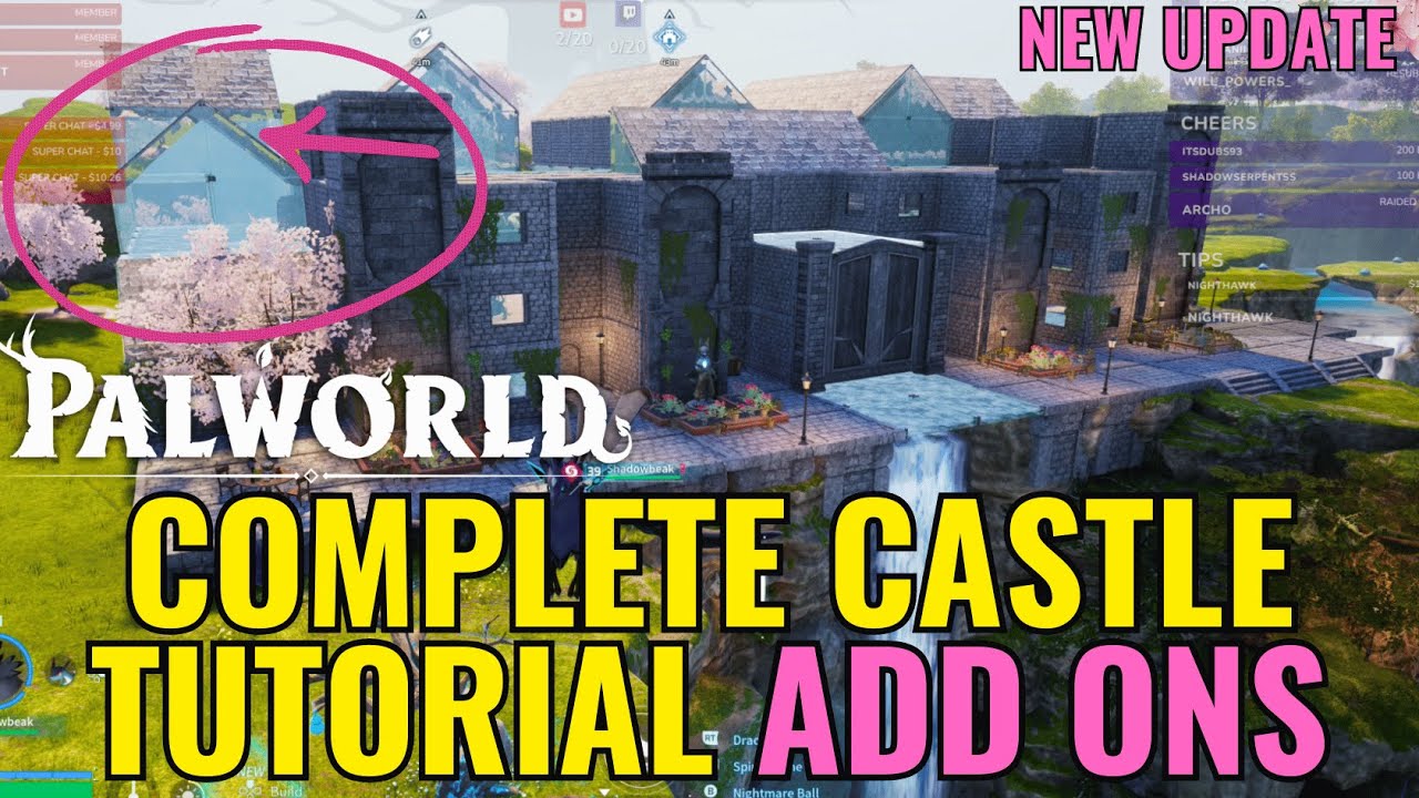 PALWORLD ULTIMATE CASTLE (ADD ON!) TUTORIAL update! walkthrough Guide ...