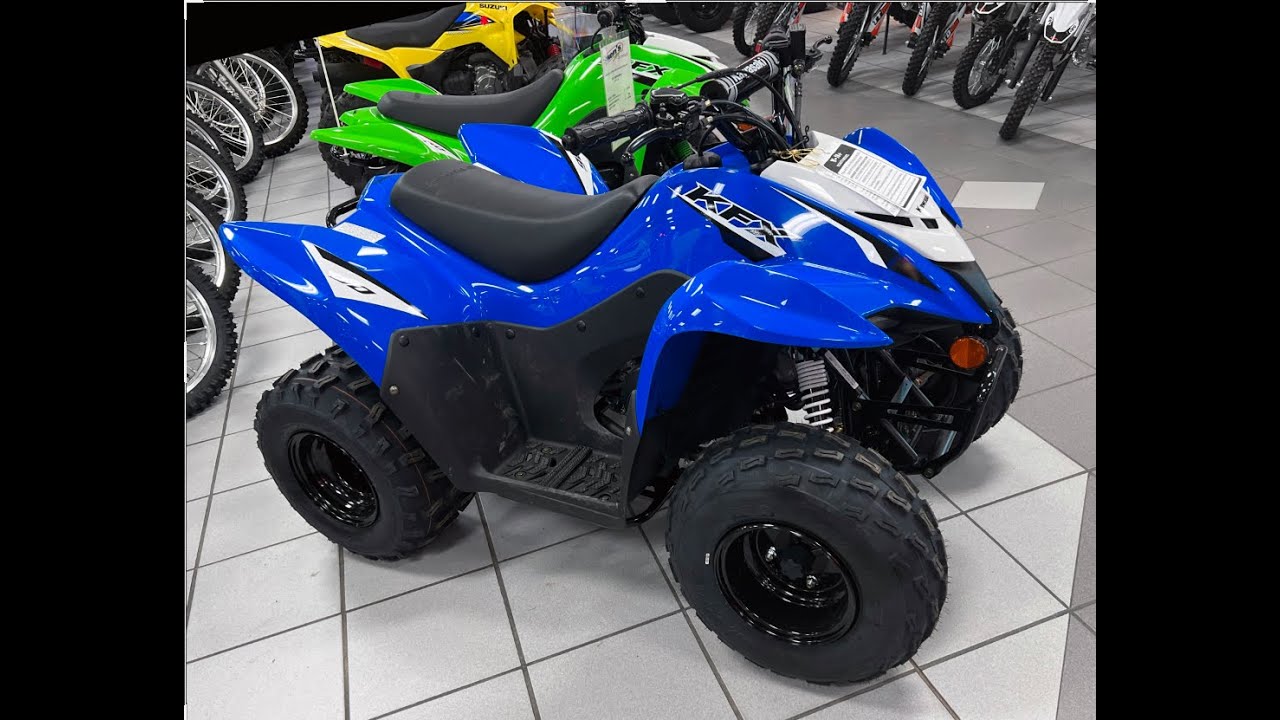 2023 KAWASAKI KFX 90 Vibrant Blue - YouTube