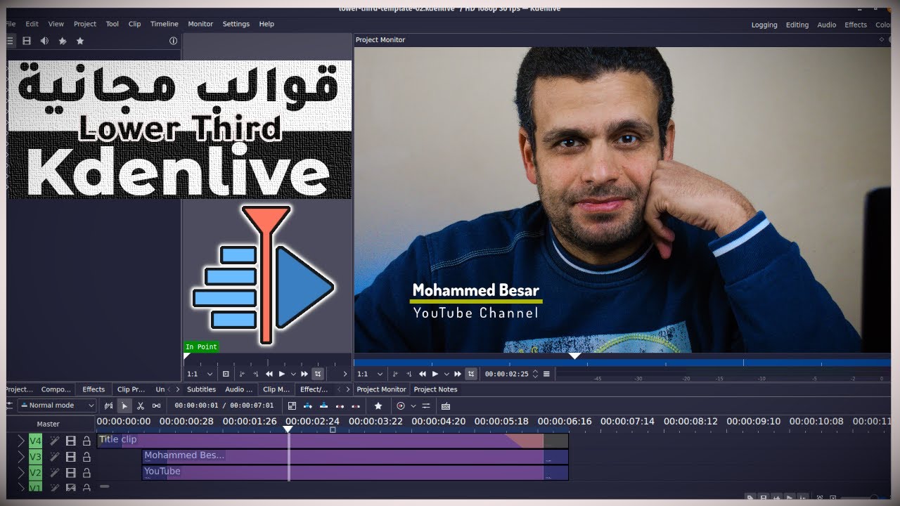 Kdenlive | قوالب مجانية | Free Lower Third Template - YouTube