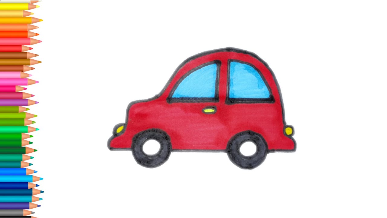 Drawing a car for children | How to draw a car for kids - YouTube