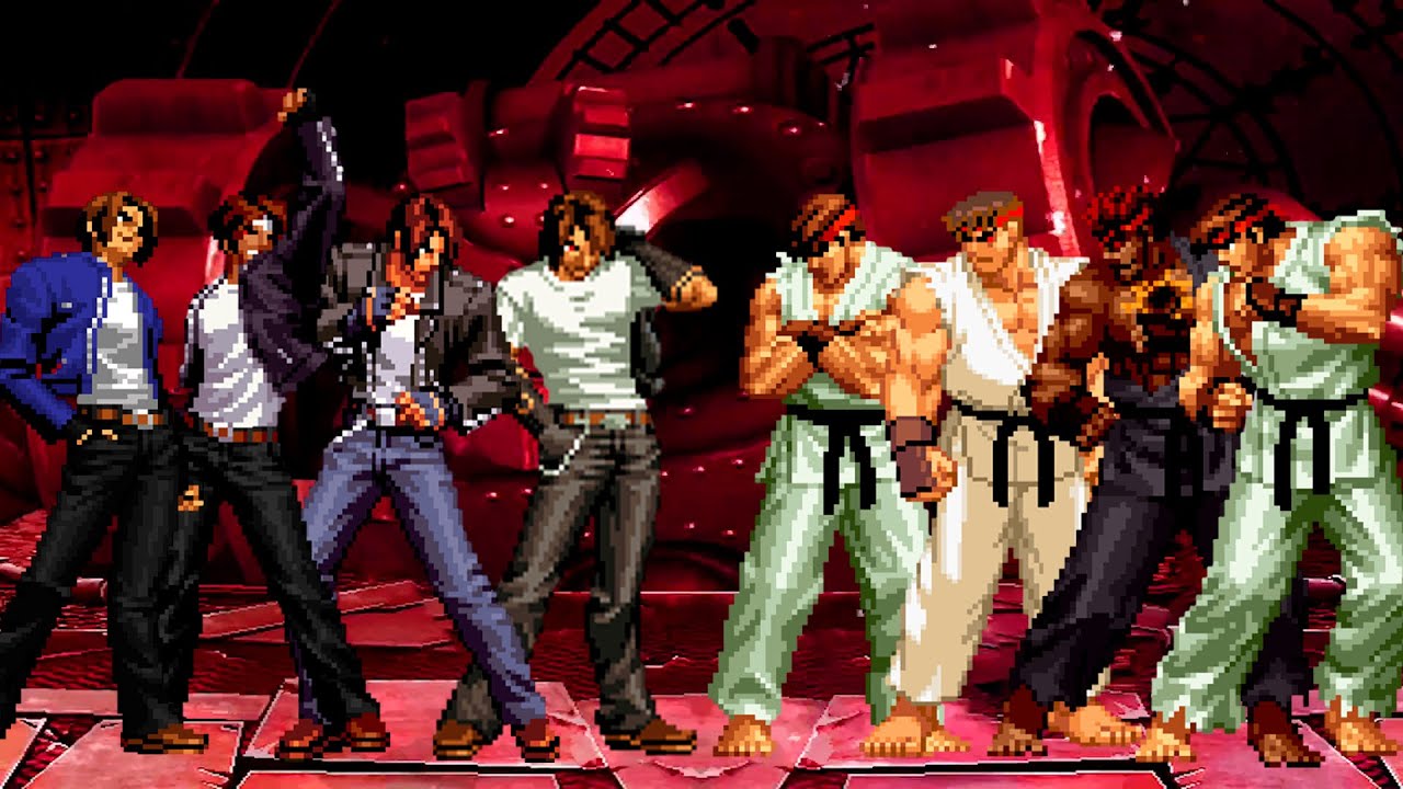 [KOF Mugen] Kyo Kusanagi Team vs Ryu Team - YouTube