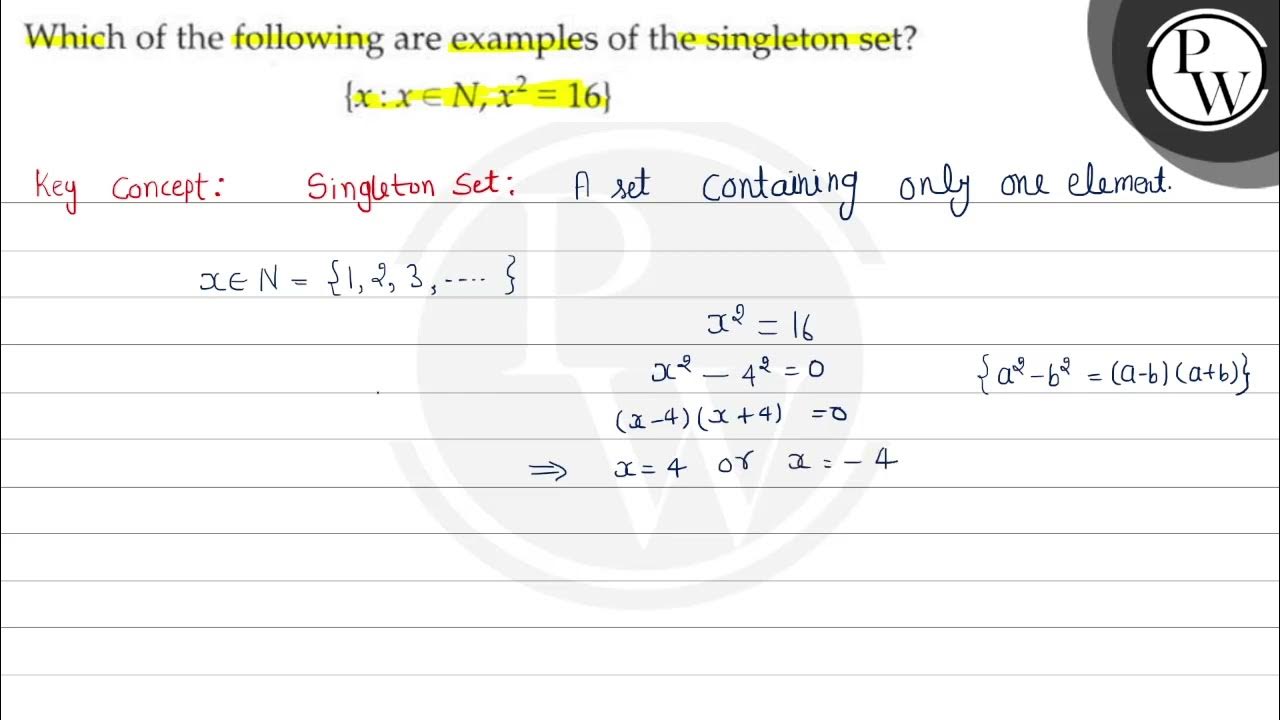 Which of the following are examples of the singleton set? \[ \left ...