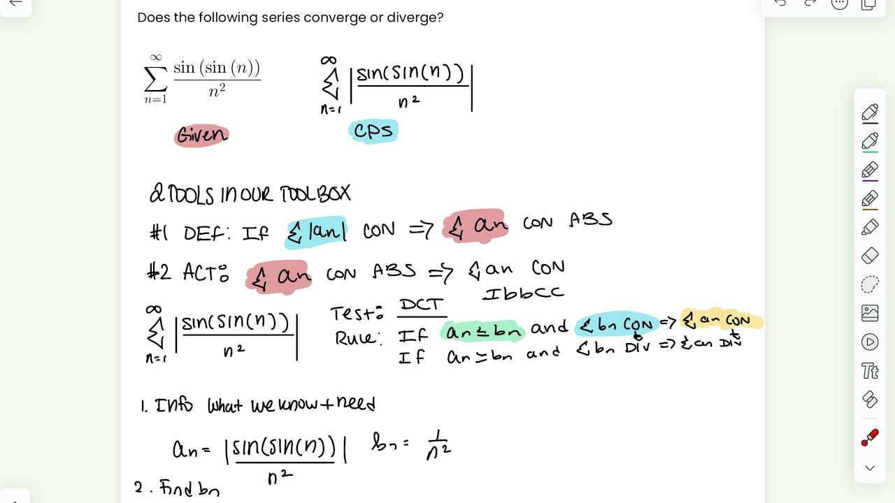 Negative Series & Testing for Absolute Convergence Example | RU Calc ...