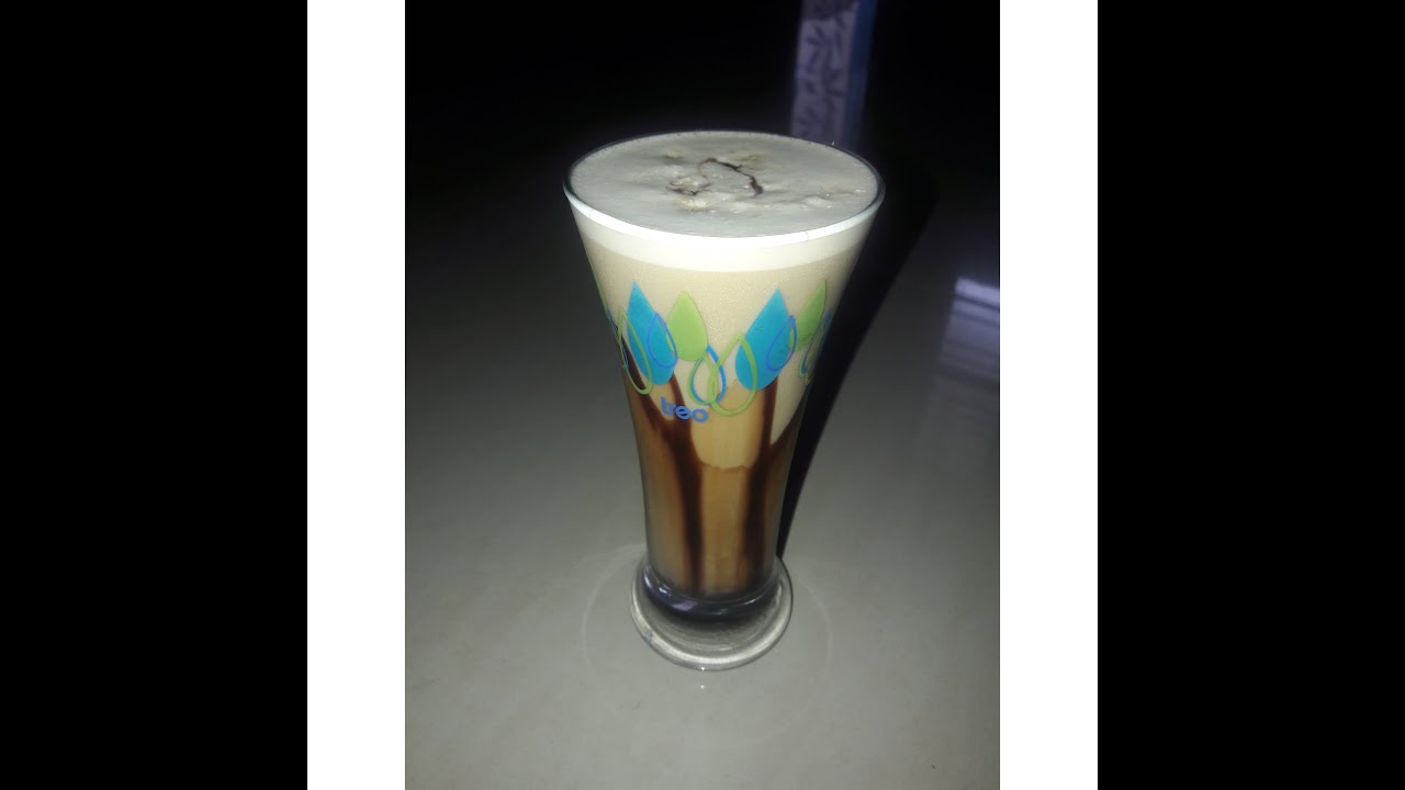 Iced Cold Coffee Milkshake with Chocolate Syrup - YouTube