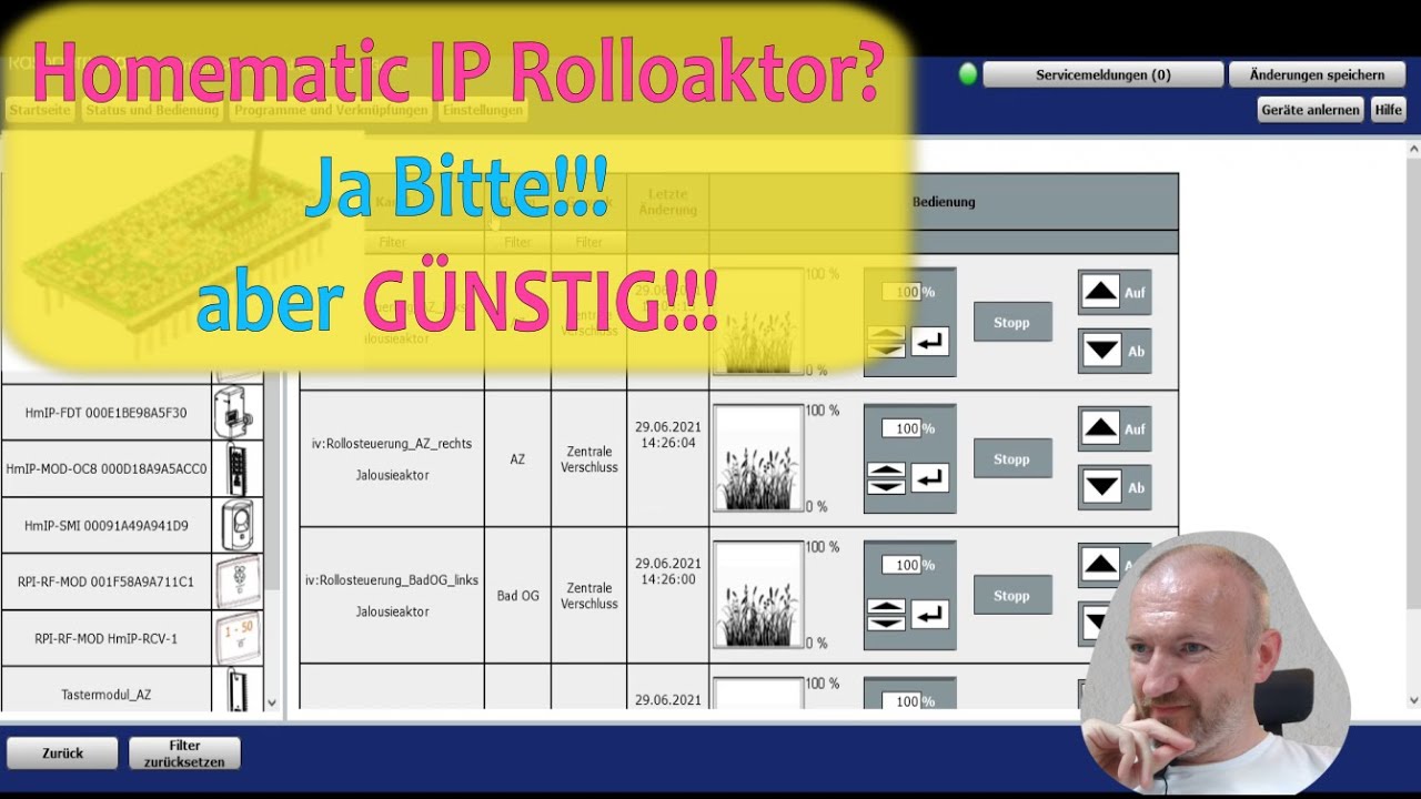 Homematic IP Rollo Aktor. Simuliert mit 8 Kanal OC Modul. - YouTube