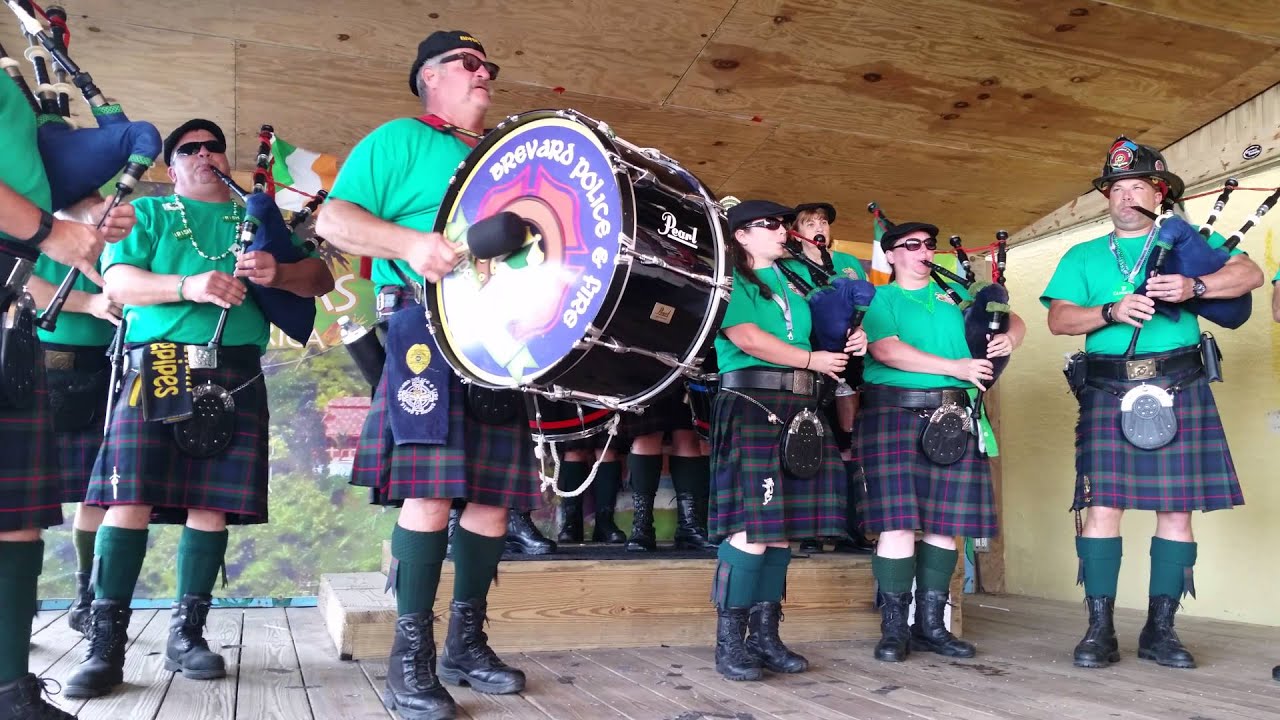 The Brevard Police and Fire Pipes and Drums playing at Coconuts in ...
