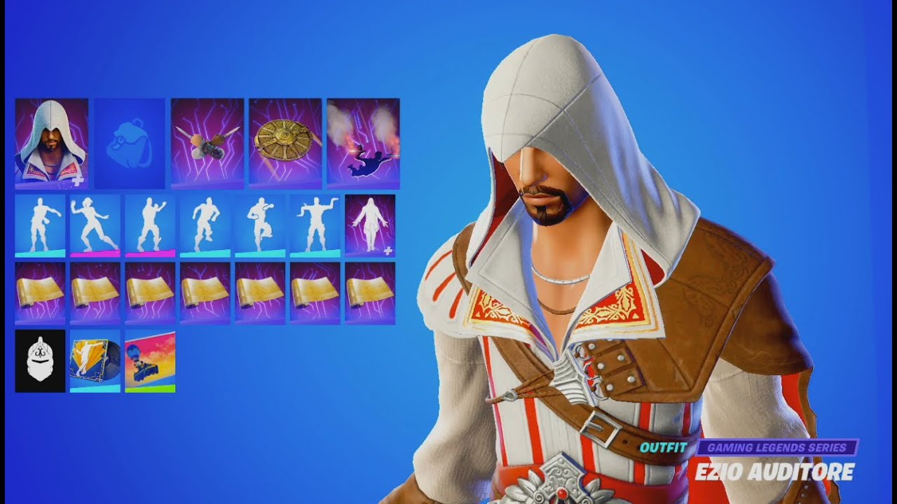 EZIO AUDITORE Assassin's Creed Skin Showcase in Fortnite - YouTube