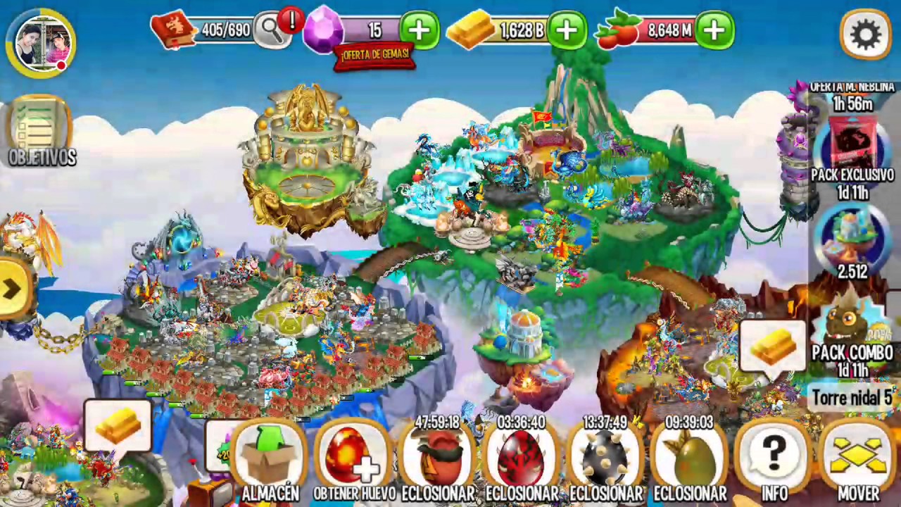 Isla Ragnarok dragón nórdico y dragón bestia salvaje en Dragon City ...