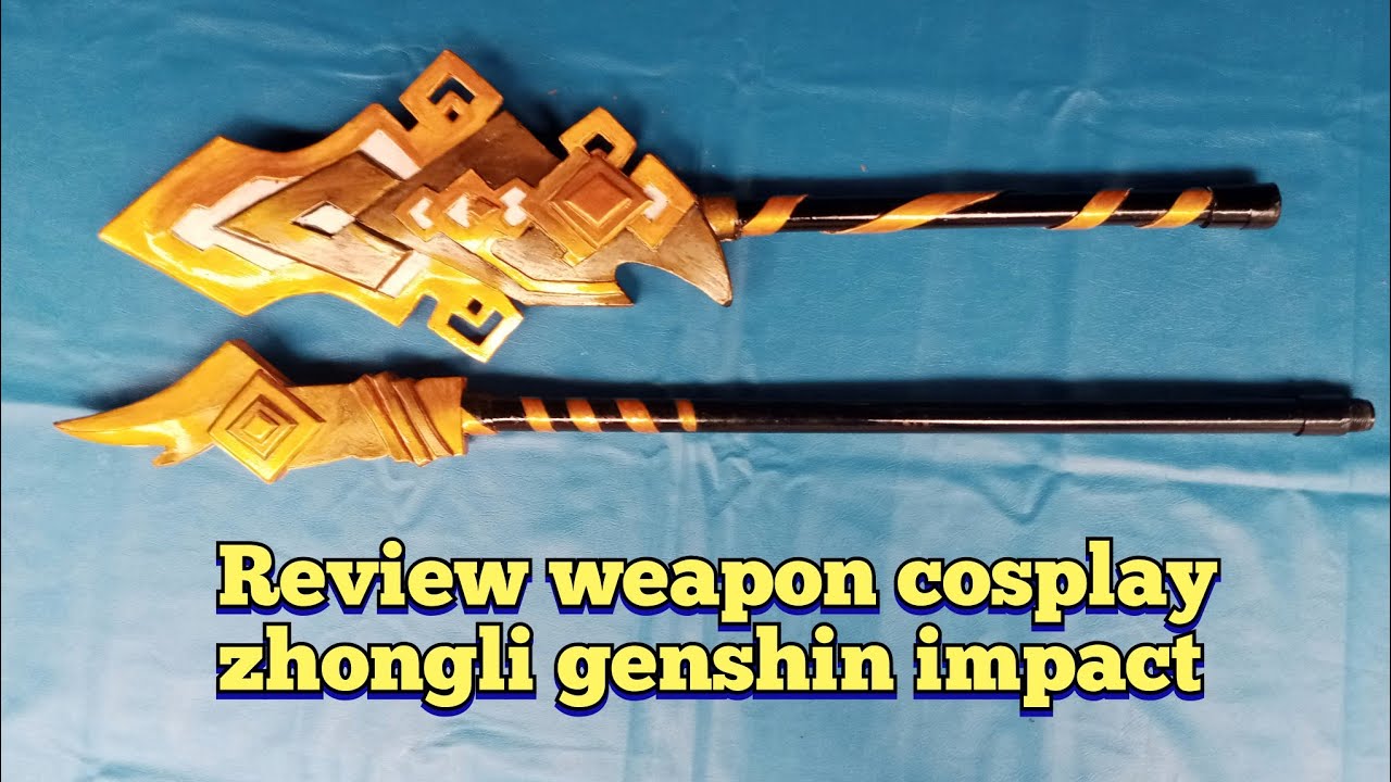Review weapon zhongli genshin impact| banjar cosplay - YouTube