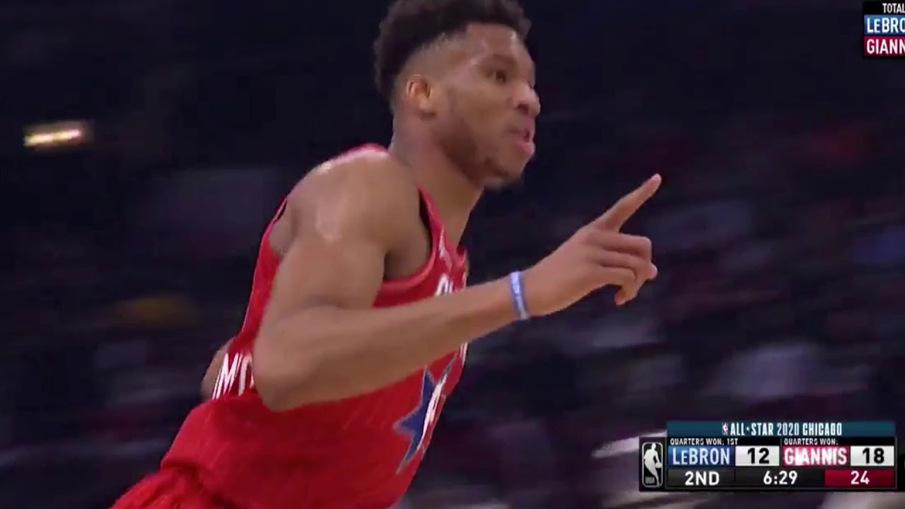 LeBron James vs Giannis Antetokounmpo Highlights from All star game ...