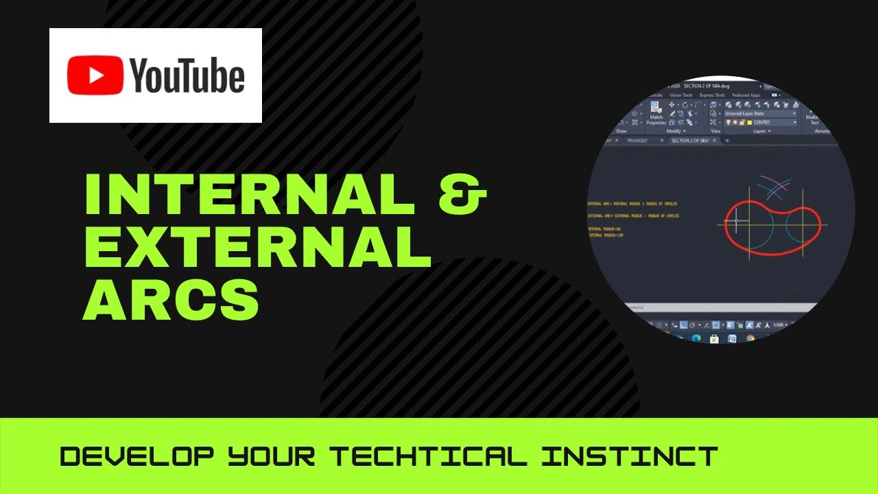 Internal and External Arcs|AutoCAD - YouTube