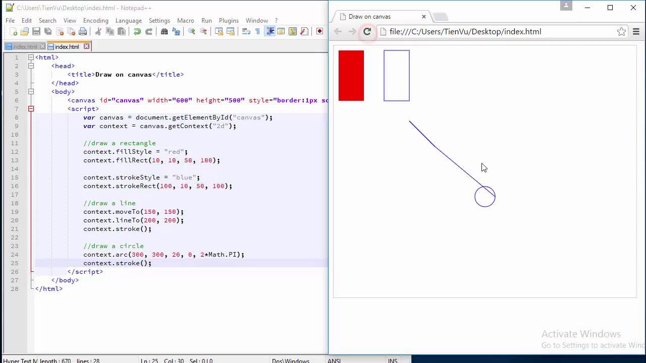 Draw on canvas HTML5 game tutorial #1 - YouTube