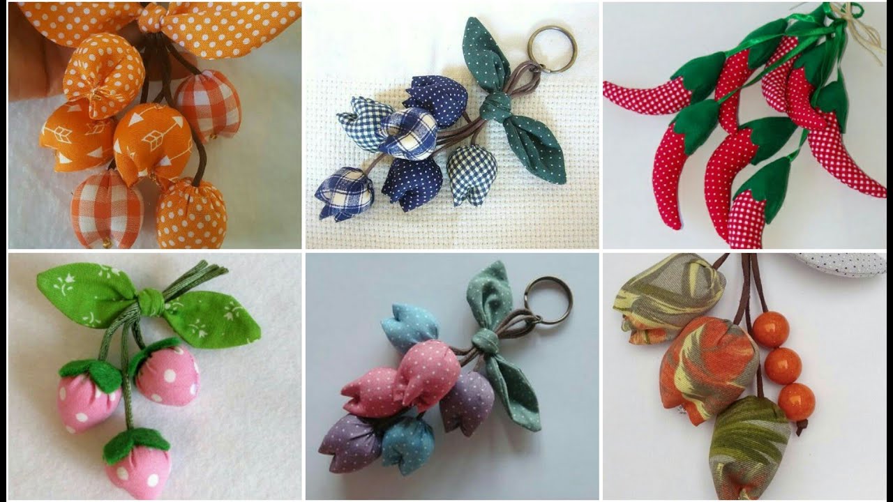 A gorgeous DIY handmade fabric key chains making ideas by pop up ...