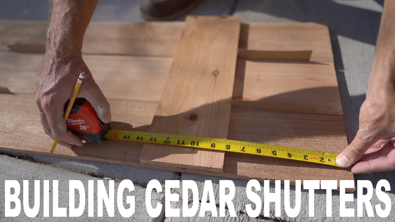 WE BUILT 🔨BOARD AND BATTEN CEDAR SHUTTERS #DIY Should we hang them or ...