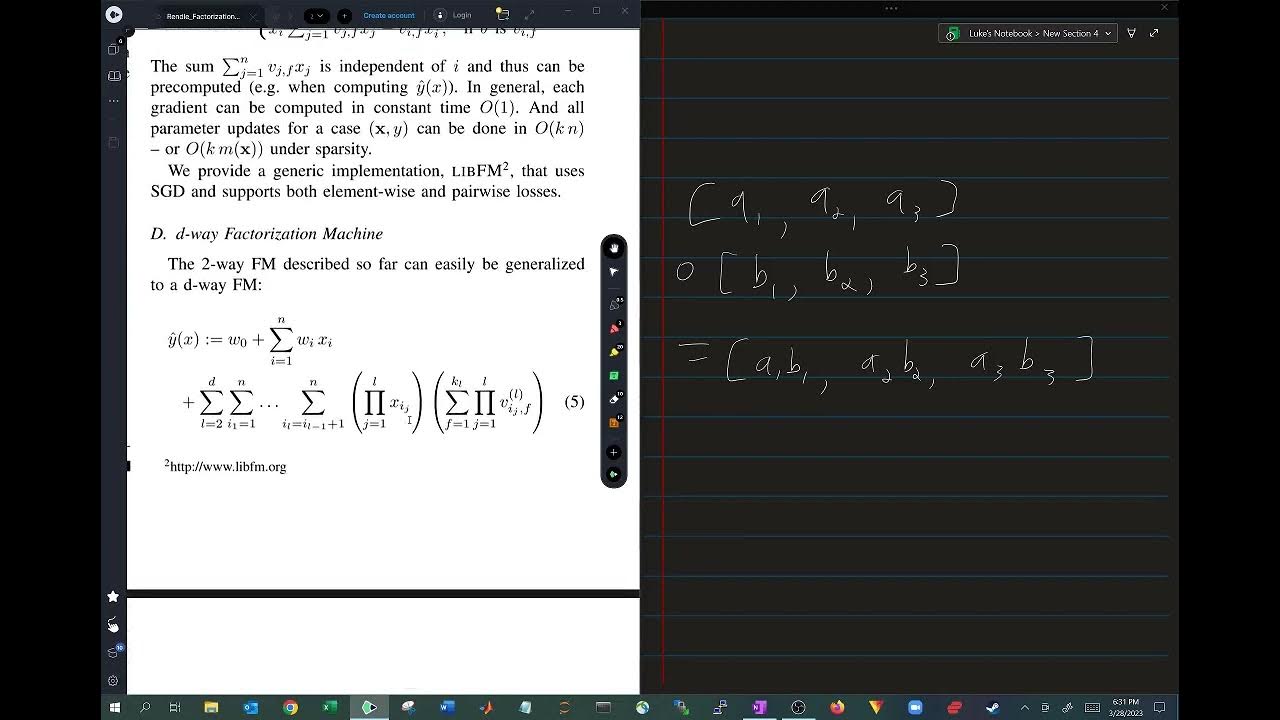 Factorization Machines 4: Higher Order Factorization Machines - YouTube