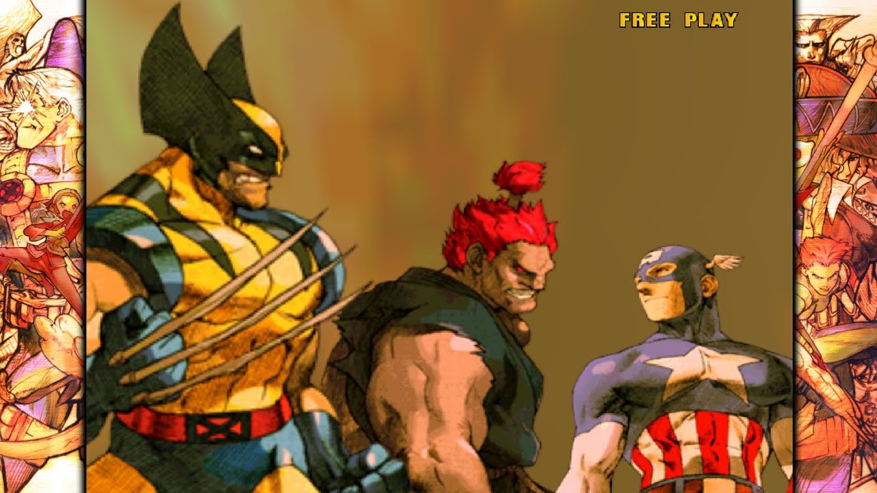 Marvel Vs. Capcom 2 Wolverine/Akuma/Captain America Arcade Playthrough ...