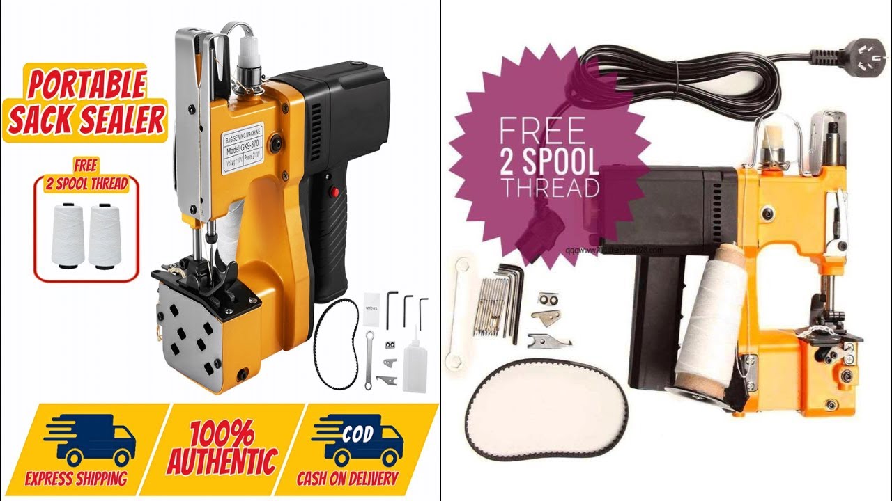 Bag closer sack sealer sack closer sewing machine handy portable - YouTube