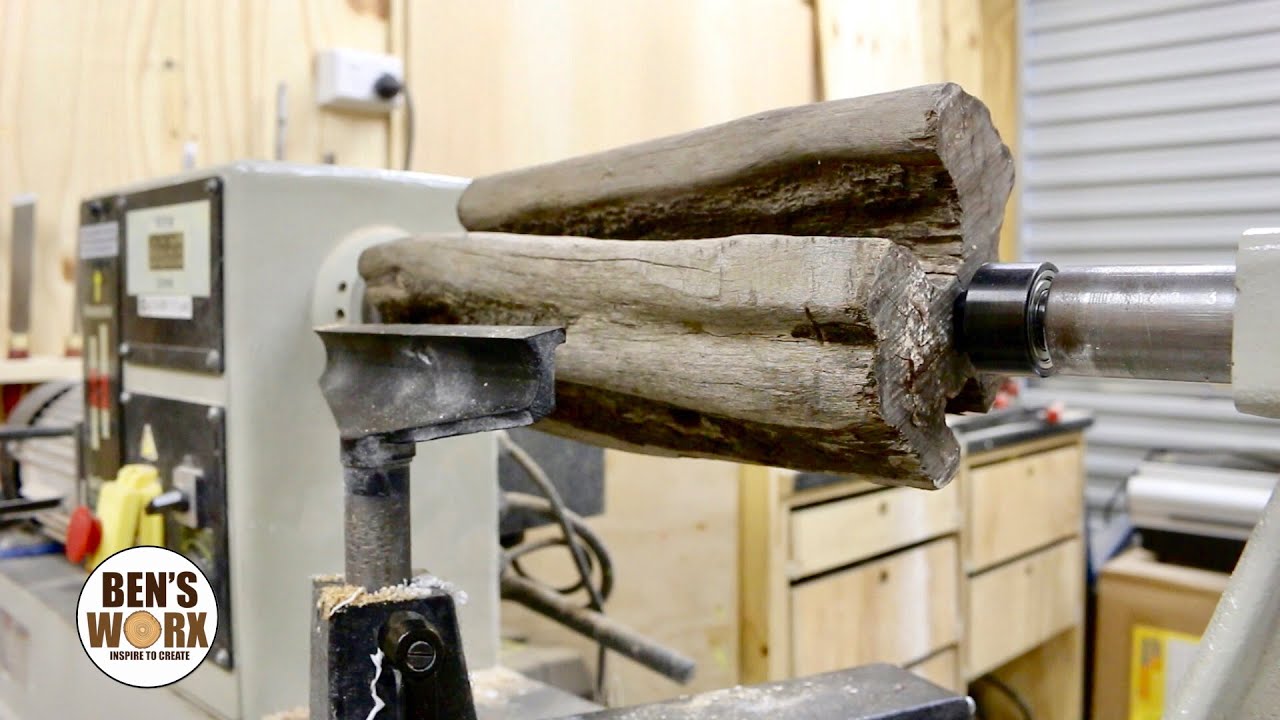 Woodturning - 100 Year Old Log - YouTube