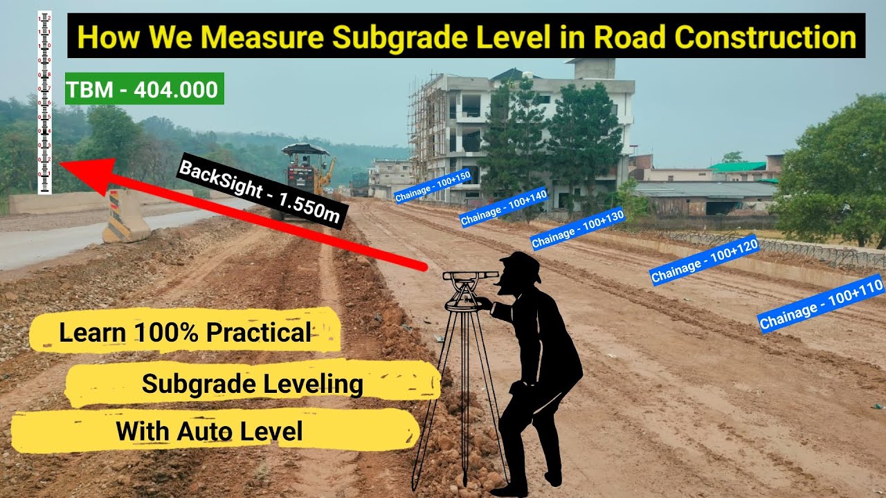 How We Measure Subgrade Level in Road Construction | civil field ...