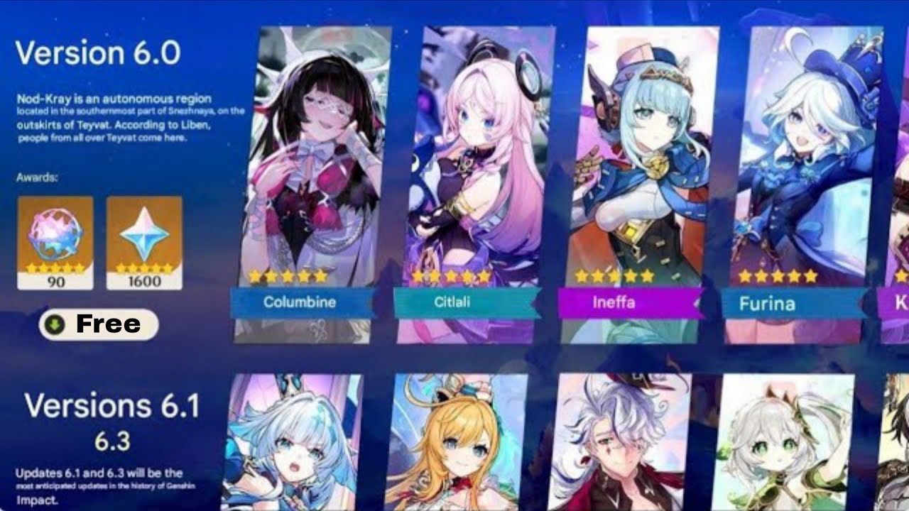 All nod_krai Banners Leaked! (5.7–6.3) Genshin impact - YouTube