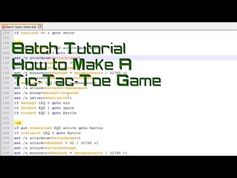 Batch Tutorial: How to make a game of Tic Tac Toe - YouTube