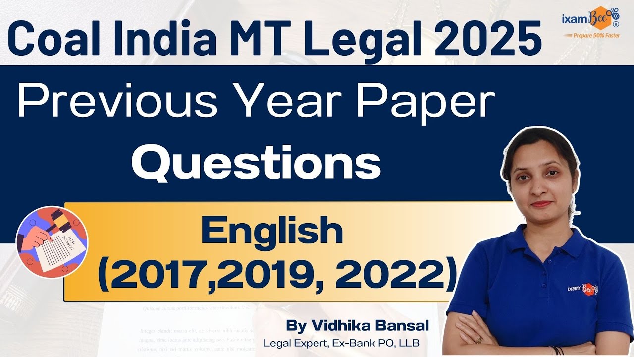 Coal India MT Legal 2025 || Previous Year Questions Analysis - English(2017,2019, 2022) - YouTube
