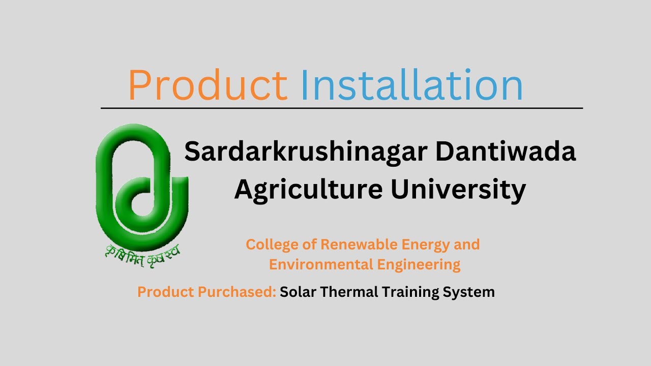 Ecosense's Solar Thermal Training System at SDAU, Dantiwada - YouTube