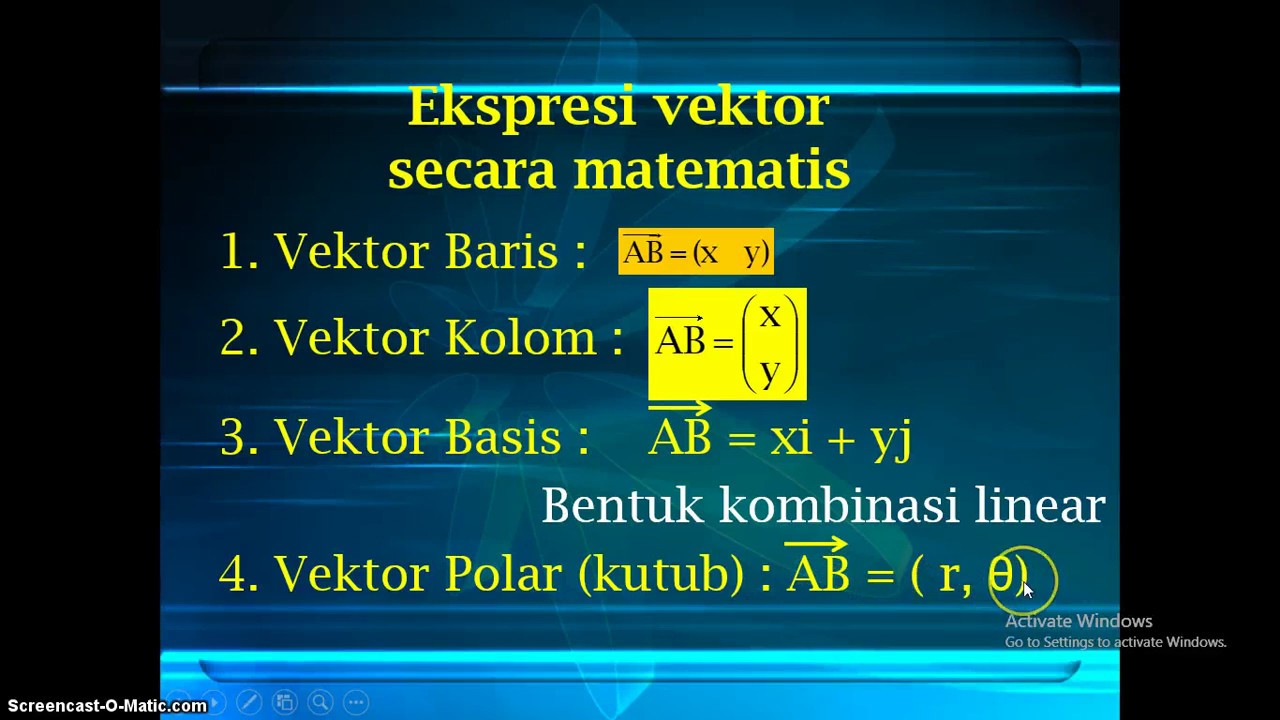 Ekspresi Vektor, Komponen dan Besar Vektor - YouTube
